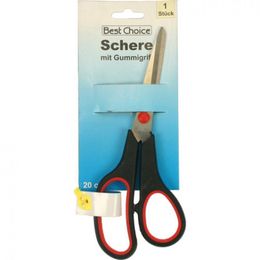 Best Choice Papierscheren Schere Qualität 19cm mit rotem Gummigriffen