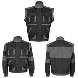 Artmas Arbeitsjacke Arbeitsjacke Arbeitsweste 2in1 Bundjacke Berufsjacke abnehmbare Ärmel Abgeschlossen mit einem Klettverschluss am Hals