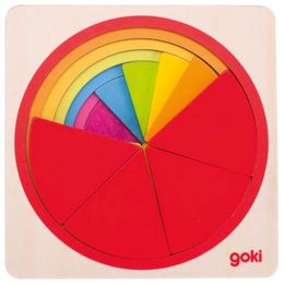 goki Puzzle Schichtenpuzzle Kreis 21tlg. Holzspielzeug Holzpuzzle 57737, 21 Puzzleteile, 6 verschiedene Kreise