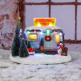 HI Dekoobjekt LED Weihnachtsstadt "Baumverkauf" 10 LEDs ca. 25 x 18 x 17 cm (1 St)