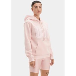 UGG Australia Kapuzensweatshirt UGG "W REY FUZZY LOGO HOODIE" Gr. L (40), rosa (lotus blossom) Damen Sweatshirts