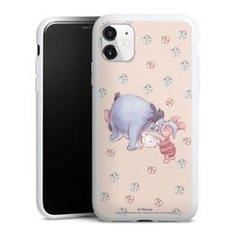 DeinDesign Handyhülle Disney Winnie Puuh Ferkel Esel I ahh und Ferkel, Apple iPhone 11 Silikon Hülle Bumper Case Handy Schutzhülle, weiß