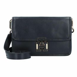 Tommy Hilfiger TH Logo Leather Umhängetasche Leder 20 cm black