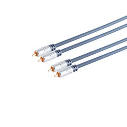 S/CONN maximum connectivity® Home-Cinema 2x RCA St. auf 2x RCA St. 1,0 m Audio-Kabel, (100 cm), blau, Kabel 100 cm
