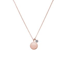 Paul Valentine Birthstone March Necklace 14K Rose Gold Plated