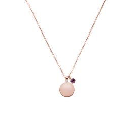 Paul Valentine Birthstone February Necklace 14K Rose Gold Plated