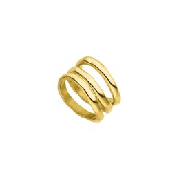 Paul Valentine Molten Triple Ring 14K Gold Plated