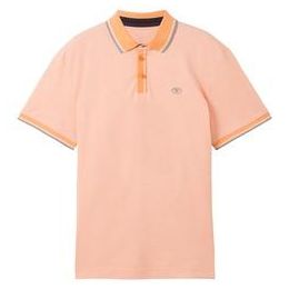Tom Tailor Herren Basic Poloshirt, orange, Uni, Gr. XL