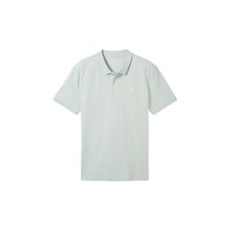 Tom Tailor Denim Herren Basic Poloshirt mit Logo Print, grün, Uni, Gr. XL