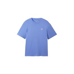 Tom Tailor Denim Herren Relaxed T-Shirt, blau, Uni, Gr. M