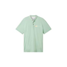 Tom Tailor Herren Poloshirt mit Print, grün, Print, Gr. XL