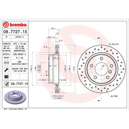 Brembo Bremsscheibe 09.7727.1X Gelocht/innenbel.Hinten Rechts Links für BMW 3 328 i 323 318 320 d Ci 316 ti td