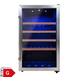 TroniTechnik&reg; Weink&uuml;hlschrank, Getr&auml;nkek&uuml;hlschrank, 126 Liter, 63 Flaschen, Wein K&uuml;hlschrank Edelstahl-Optik, mit LED