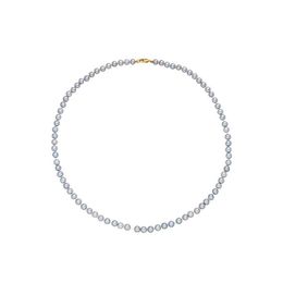 Firetti Perlenkette Schmuck Geschenk Gold 375 Halsschmuck Halskette Perle, Made in Germany - mit Süßwasserzuchtperle, gelb|goldfarben|grau