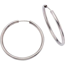 Firetti Paar Creolen Schmuck Geschenk Silber 925 Basic 2 mm breit, silberfarben