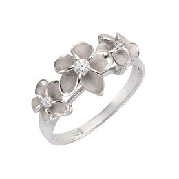 Firetti Fingerring Schmuck Geschenk Silber 925 Silberring Blume/Blüte, mit Zirkonia (synth), silberfarben