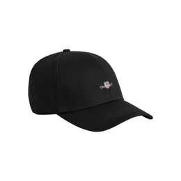 Gant Baseball Cap Neutral Unisex High Shield Basecap mit Logostickerei vorne, 100% Baumwolle, Classic, schwarz