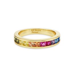 Bruno Banani Fingerring Schmuck Geschenk Silber 925 Damenring Regenbogen, mit Zirkonia (synth), gelb|goldfarben