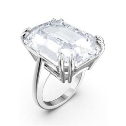 Swarovski Fingerring Mesmera Cocktail Ring, 5610383/-82,5600855,5610380/-81, mit Swarovski® Kristall, silberfarben|weiß