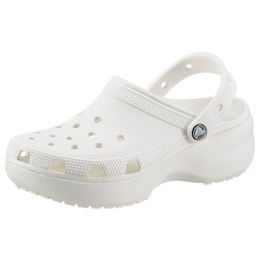 Crocs Classic Platform Clog W Clog, Plateau, Sommerschuh, Schlappen, Hausschuh, trendige Plateausohle, weiß