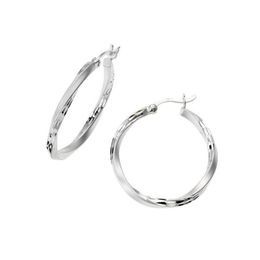 Firetti Paar Creolen Schmuck Geschenk Silber 925 Basic diamantiert, silberfarben