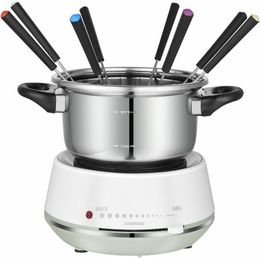 Melissa - Fondue-Set 16310230, 1200 w, 2 l, 8 Fonduegabel, Edelstahl, weiß