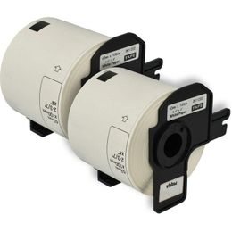 2x Etiketten-Rolle mit Halter 62mm x 100mm (300 Etiketten) kompatibel mit Brother pt QL720NW Etiketten-Drucker - vhbw
