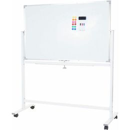 Neuwertig] Whiteboard HHG 835, Magnettafel Memoboard Pinnwand, mobil rollbar inkl. Zubehör 150x100cm - white