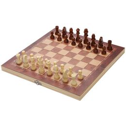 HENGDA - Schachspiel Schach 29x29CM 3 in1 Spielbrett Neu Schach Schachspiel pearl Holz - Braun/Beige