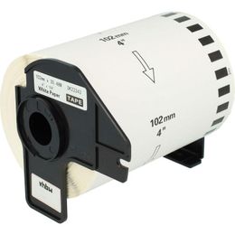 Etiketten-Rolle 102mm x 30,48m (1 Etikette) kompatibel mit Brother pt QL720NW Etiketten-Drucker - vhbw