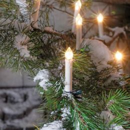 Solar Weihnachtsbaum Lichterkette mit 20 led Kerzen - extrem lange Leuchtzeit im Winter - warmweißes led Licht Esotec 102574
