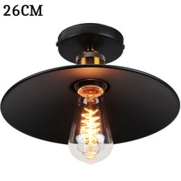 Axhup - Pendelleuchte Industriell Vintage Hängelampe mit Ø26cm Lampenschirm Kronleuchter Art Edison Lampe E27 für Loft Wohnzimmer Esszimmer Schwarz