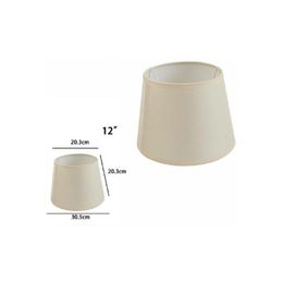 Meditrade GmbH Trade Shop Traesio - konischer zylinder lampenschirm ersatzhut für lampe und wandleuchte in tnt stoff -12-Beige - Beige