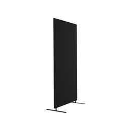 Akustik-Trennwand Standard, gerade Ecken, HxB 1500 x 800 mm, inkl. Füße, schwarz