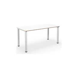 Mehrzwecktisch DUO-U Trend, gerade Platte, abgerundete Ecken, Tiefe 800 mm, Breite 1400 mm, weiß, weiß kaiserkraft