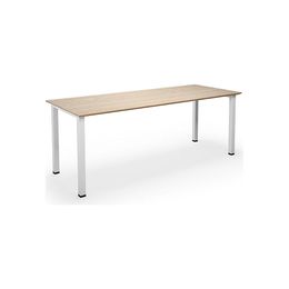 Mehrzwecktisch DUO-U Trend, gerade Platte, Tiefe 800 mm, Breite 1800 mm, Eiche, wei&szlig; kaiserkraft