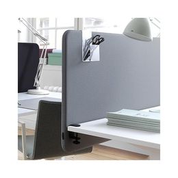 Akustik-Tischtrennwand Standard, HxB 650 x 800 mm, Textil, grau