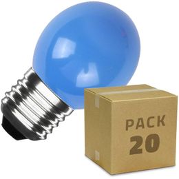 LEDKIA - 20er Pack LED-Glühbirnen E27 3W 300lm G45 Einfarbig Blau