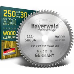 BAYERWALD WERKZEUGE Hm Kreissägeblatt - 250 x 3/2 x 30 Z60 wz neg.