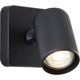 Brilliant - Lampe Marty led Wandspot sand schwarz Metall/Holz schwarz 1x , GU10, 10 w, LED-Leuchtmittel inklusive und wechselbar - schwarz