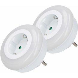Grundig - LED-Nachtlicht, 2 Stück, 3 LEDs, Sensor/Steckdose