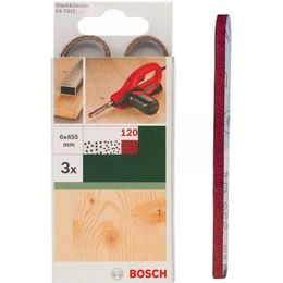 Bosch - 3 x Schleifbänder für b+d Powerfile ka 293E 6 x 451 mm, k 120, Holz