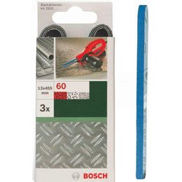 3 Schleifbänder für b+d Powerfile ka 293E 13 x 451 mm, k 60, Metall - Bosch