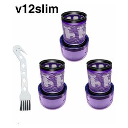 Mumu - 3er-Pack 971517-01 HEPA-Filter für Dyson V12 Detect Slim Akku-Staubsauger mit 1 Bürste