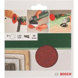 Schleifblätter 5 Stück, ø 125 mm, Körnung 40 Winkelschleifer Bohrmaschine - Bosch