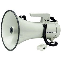 MONACOR TM-35 Megaphon mit Handmikrofon, mit Haltegurt, integrierte Sounds