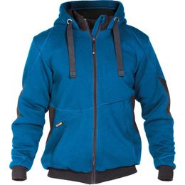 Dassy Pulse Sweatshirt-Jacke azurblau/anthrazitgrau xs 290g - azurblau/anthrazitgrau
