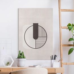 Bilderwelten Leinwandbild originell Illustration Kunstdruck schwarz weiss - Intervall - Wandbild XXL Wohnzimmer Schlafzimmer