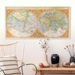 Leinwandbild Historische Weltkarte Orbis Terrare Compendiosa Descriptio