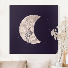 Bilderwelten Leinwandbild Enkel Dika - Mond Ausgrabung - Wandbild bis XXL Print Kunstdruck Himmel Wohnzimmer Schlafzimmer Jugendzimmer